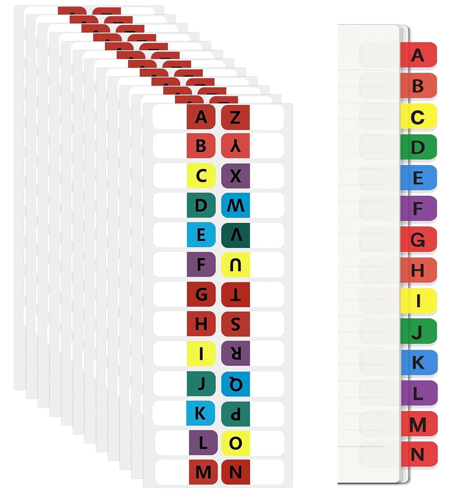 A-Z Tabs Small Alphabet Index Tabs,Bexikou 8 Sheets Self-Adhesive ...