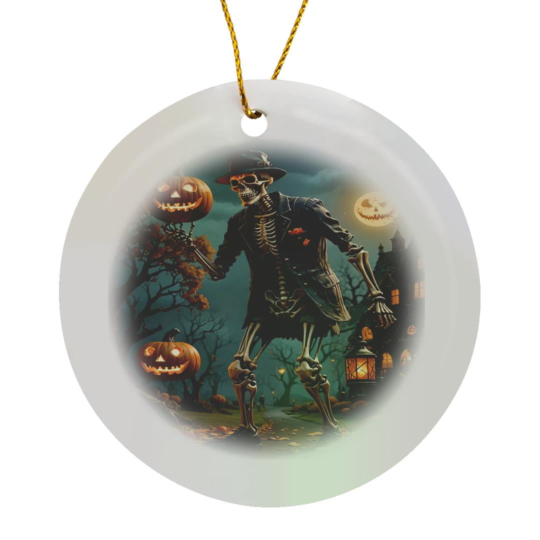 3drose, a Zombie Skelton Holding a Tradition Lantern and Jackolantern ...