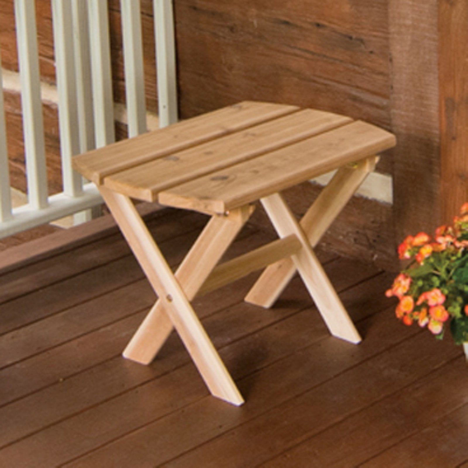 A & L Furniture Western Red Cedar Folding Oval End Table - Walmart.com
