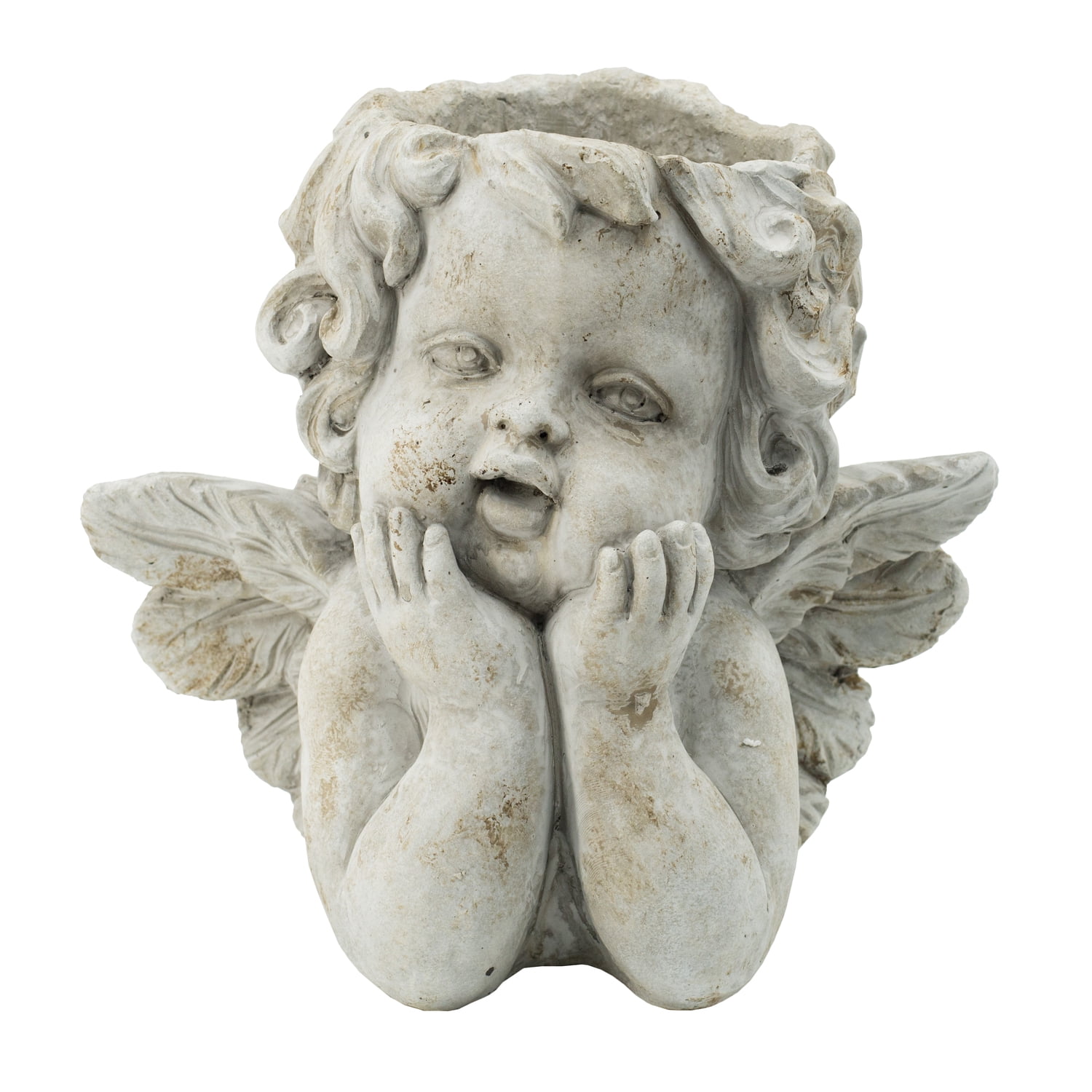 A and B Home A&B Home 11-inch Off-White Large Cheurb Angel Planter ...