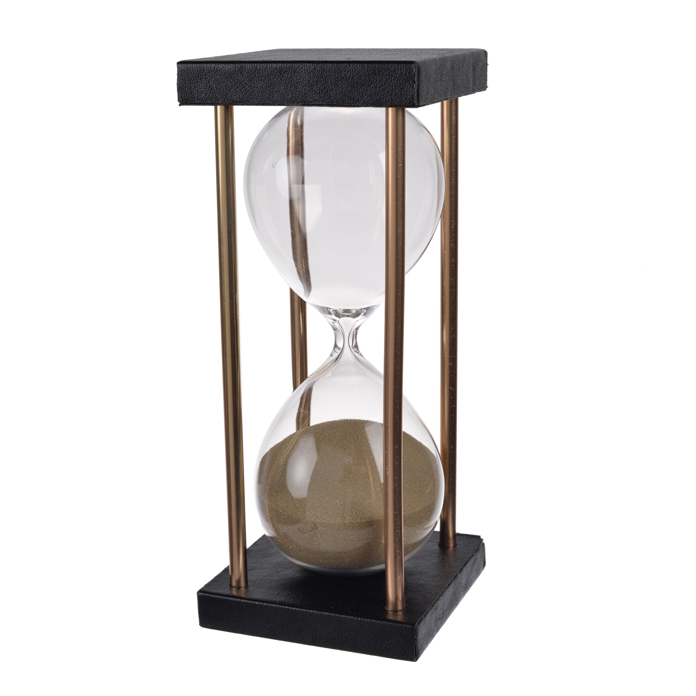 A and B Home Stanley Black 3-inch D x 7-inch 15-minute Hourglass Gold ...