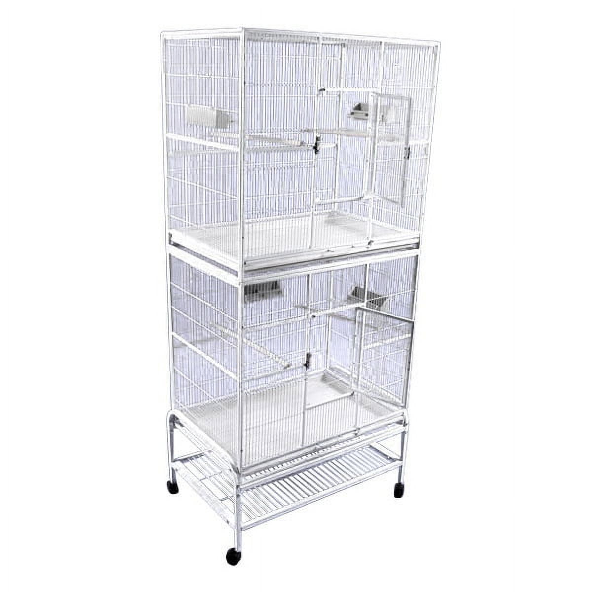 A and E Cage Co. 32"x21" Double Stack Flight Cage - Platinum - Walmart.com