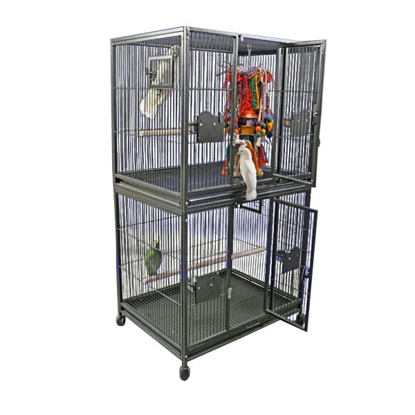 A and E Cage Co. 40"X30" Double Stack Breeder Cage - Platinum - Walmart.com
