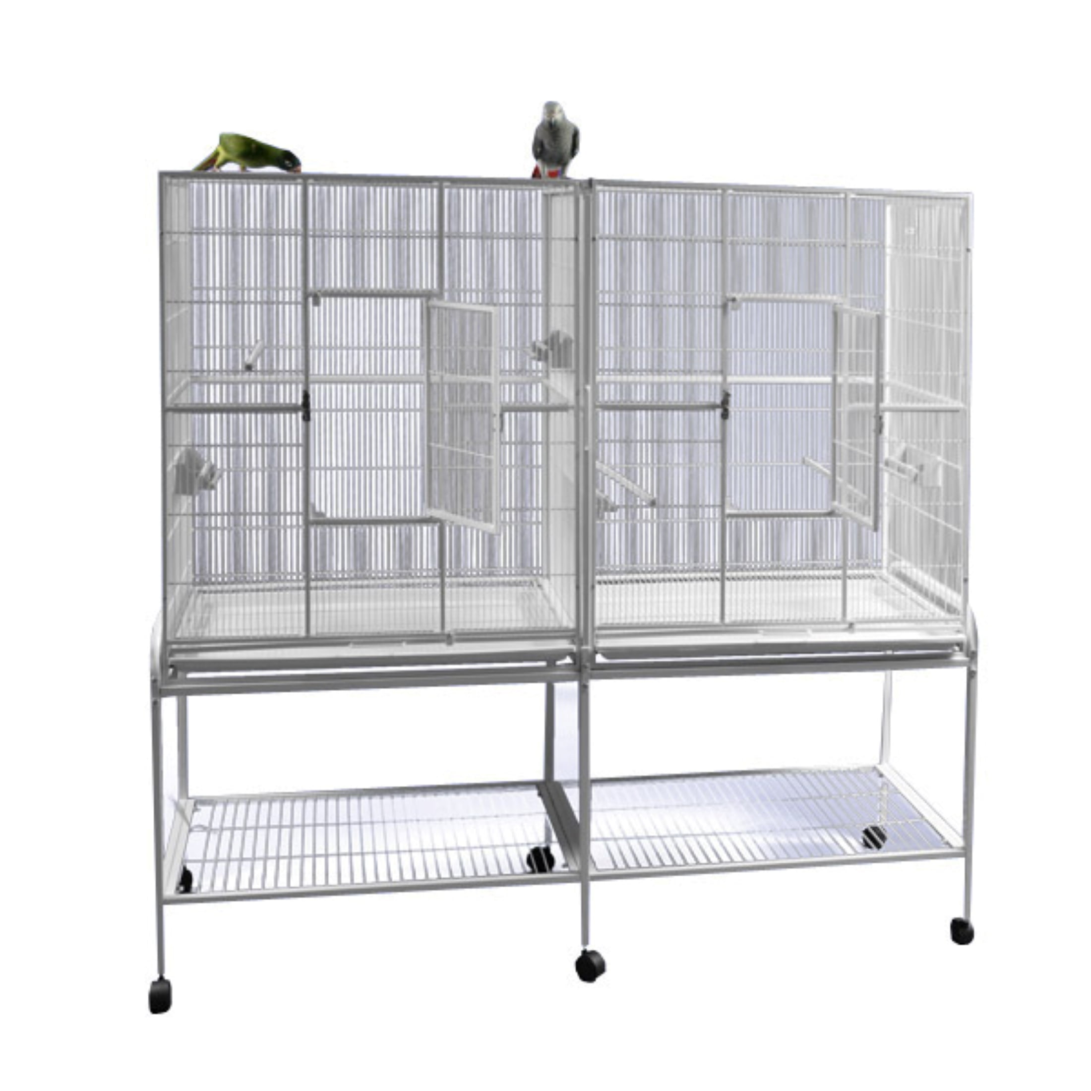 A and E Cage Co. Double Flight Cage-PureWhite - Walmart.com