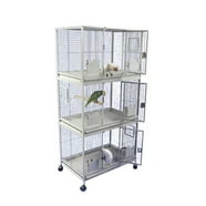 A and E Cage Co. 32"x21" Double Stack Flight Cage - Platinum - Walmart.com