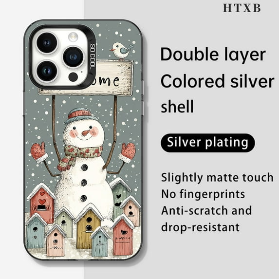 A bunch of houses and snowmen Phone case for iPhone 17 to 11 Pro Max ...