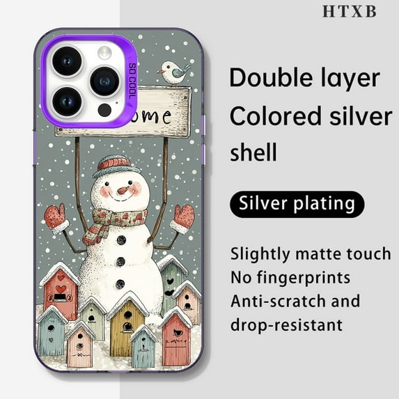 A bunch of houses and snowmen Phone case for iPhone 17 to 11 Pro Max ...