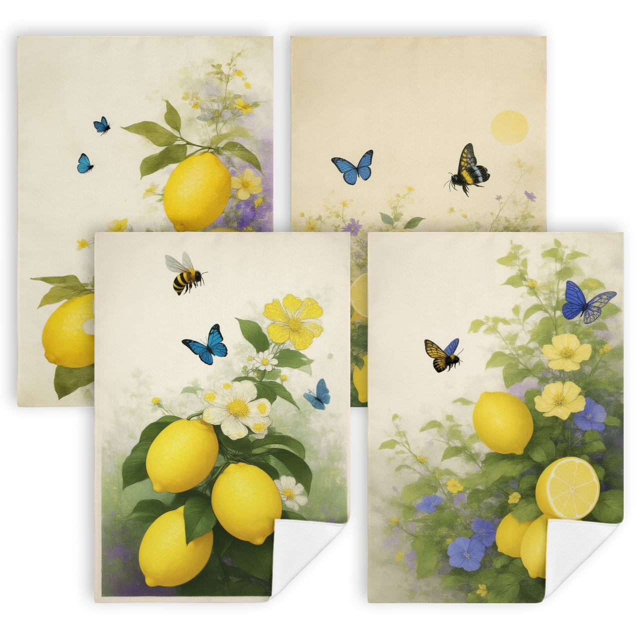 A bunch of lemons and a butterfly on a branchtowels4-Pack 16 by 24 Inch ...