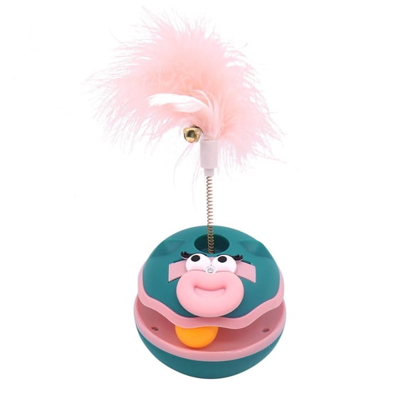 A cat Doll Toy with Feathers and a Spinning Ball - Detachable Bell ...