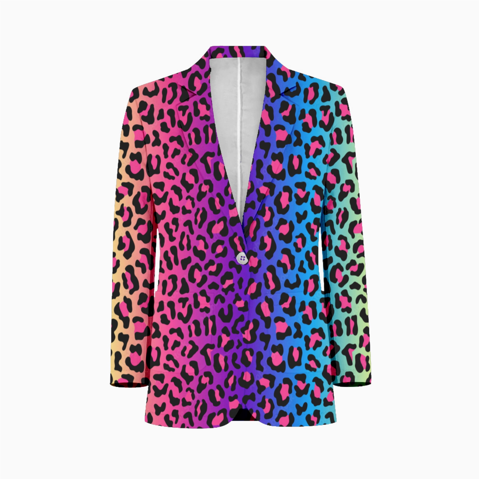 A colorful leopard print Customized Men's Suits full man Shawl Collar ...
