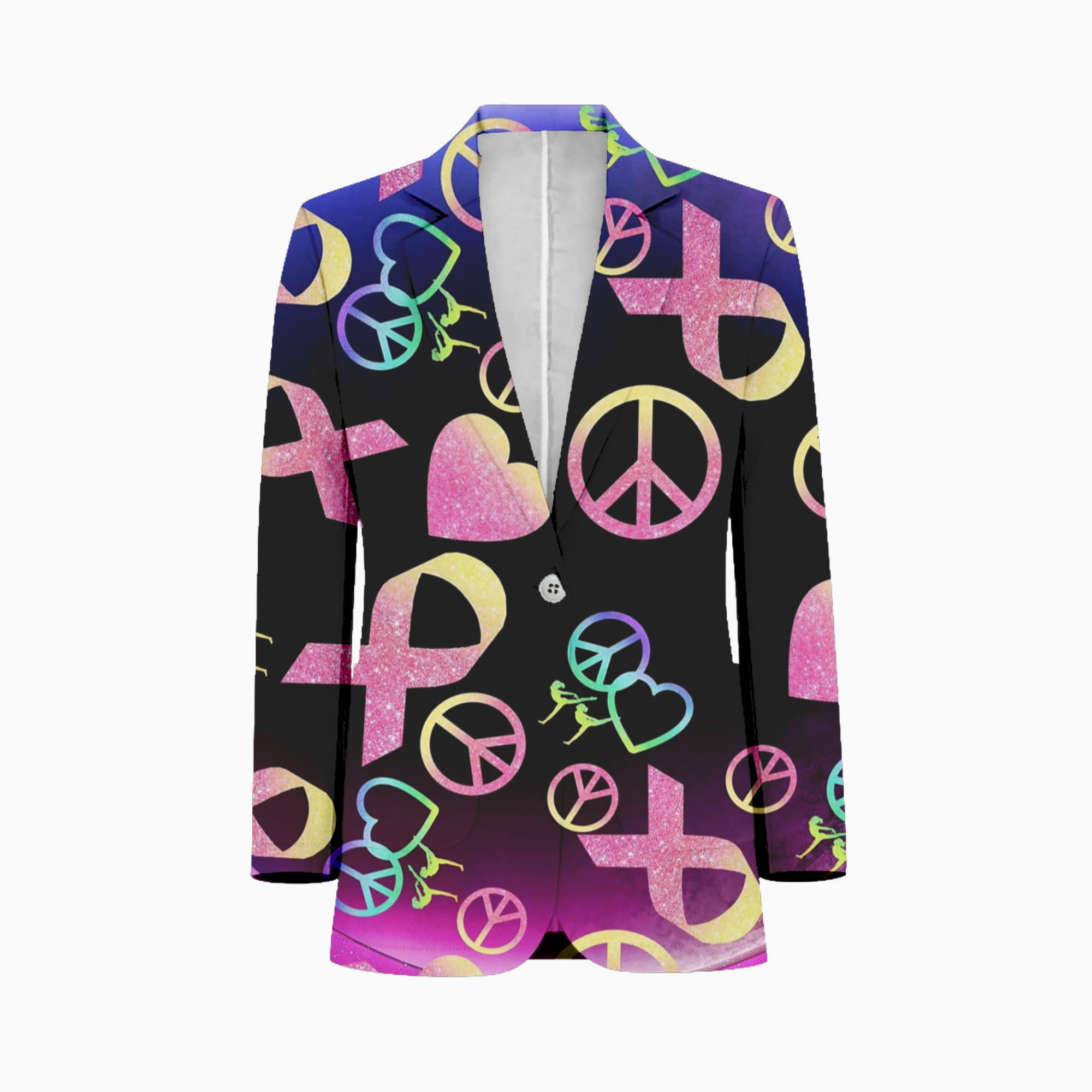 A colorful sign with peace and ribbon Mens Suits Shawl Collar Slim Fit ...