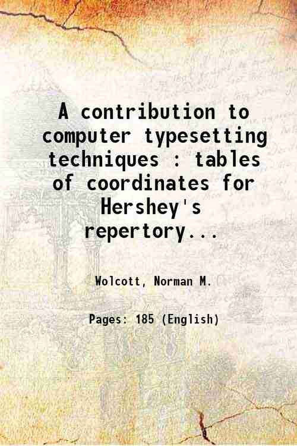 A contribution to computer typesetting techniques : tables of ...