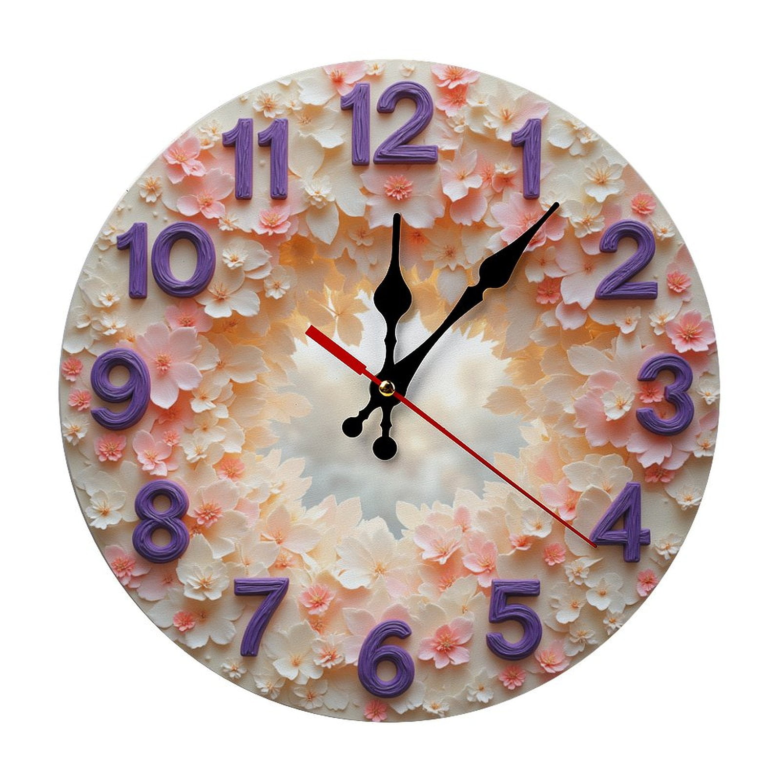 A dark clock face with a glowing center and orange numbers, for a ...