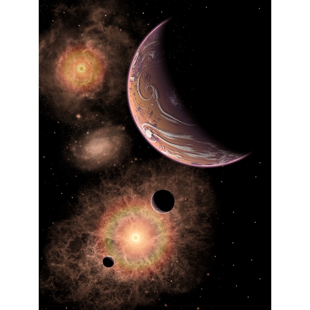 A distant alien solar system in our Milky Way Galaxy Poster Print (12 x ...
