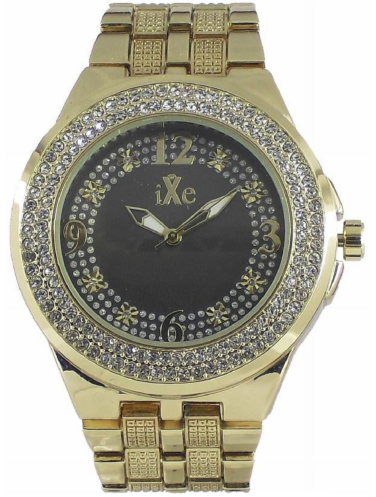 A fashionable men's watch with bling stone dial design and a stone ...