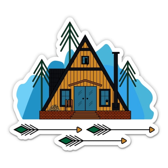 A-frame Cabin Nature Adventure Woods - 12" Vinyl Sticker Waterproof ...