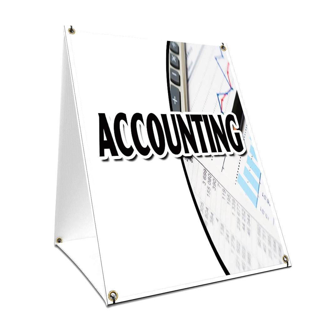 A-frame Sidewalk Accounting Sign With Graphics On Each Side | 24" X 36 ...