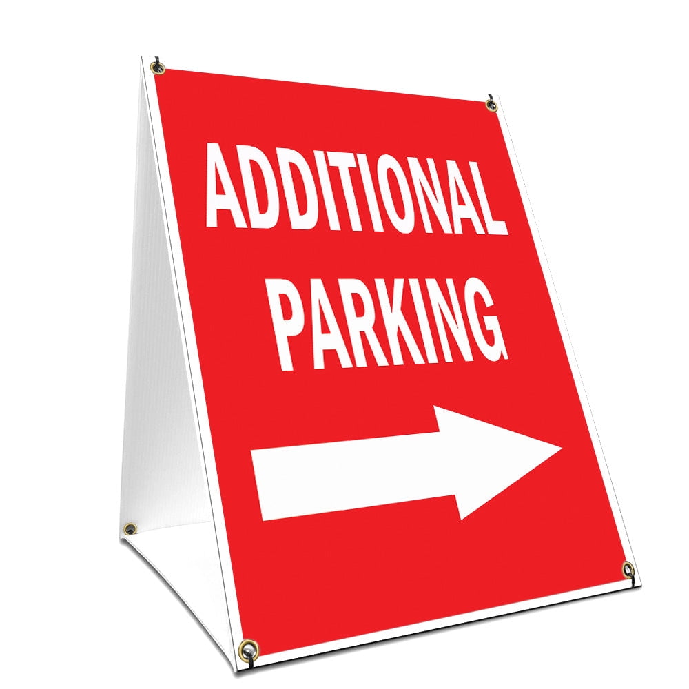 A-frame Sidewalk Additional Parking With Arrow Sign With Graphics On ...