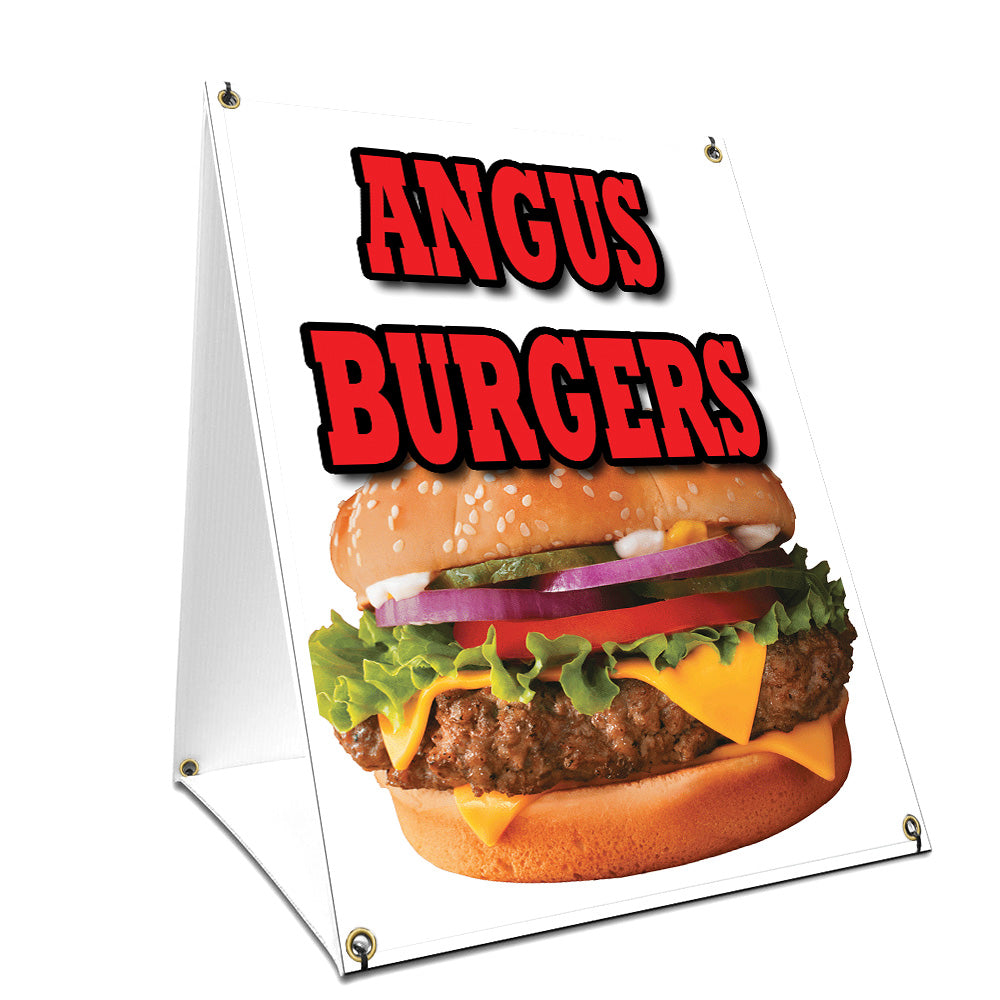 A-frame Sidewalk Angus Burgers Sign With Graphics On Each Side | 24" X ...