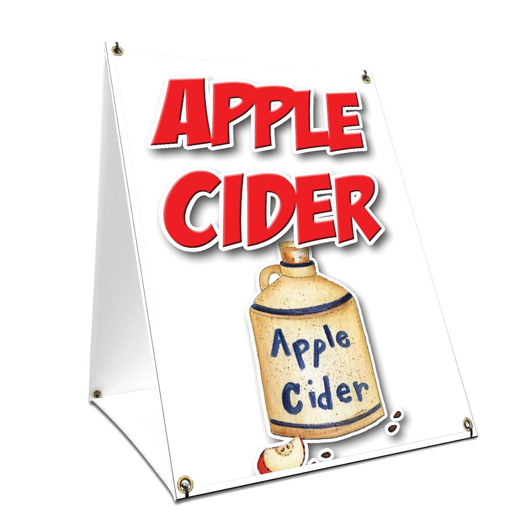 A-frame Sidewalk Apple Cider Sign With Graphics On Each Side | 18" X 24 ...