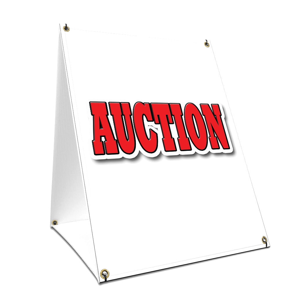 A-frame Sidewalk Auction Sign With Graphics On Each Side | 18" X 24 ...