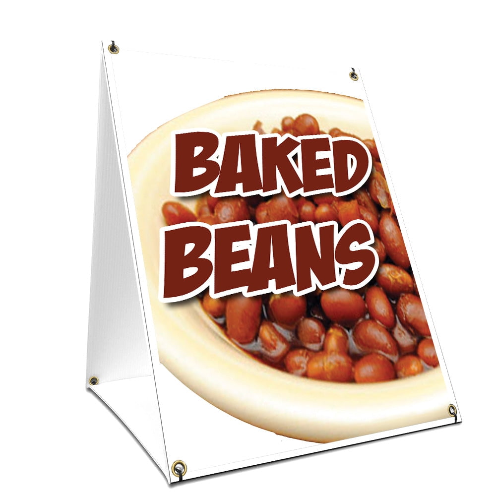 A-frame Sidewalk Baked Beans Sign With Graphics On Each Side | 18" X 24 ...