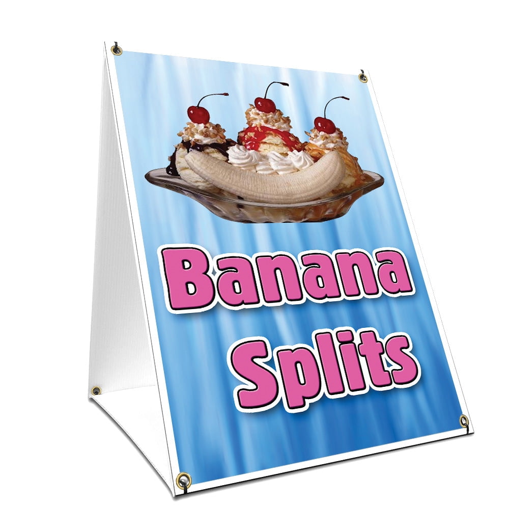 A-frame Sidewalk Banana Splits Sign With Graphics On Each Side | 24" X ...