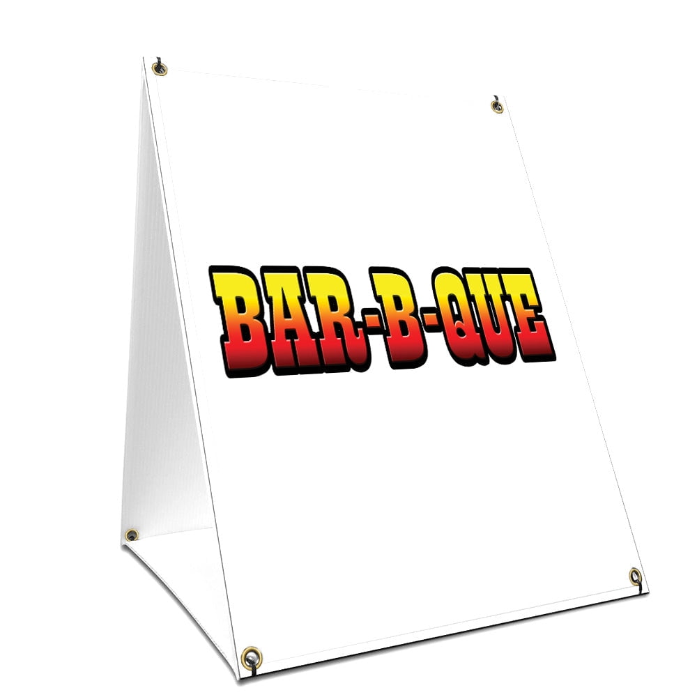 A-frame Sidewalk Bar-b-que Sign With Graphics On Each Side | 24" X 36 ...
