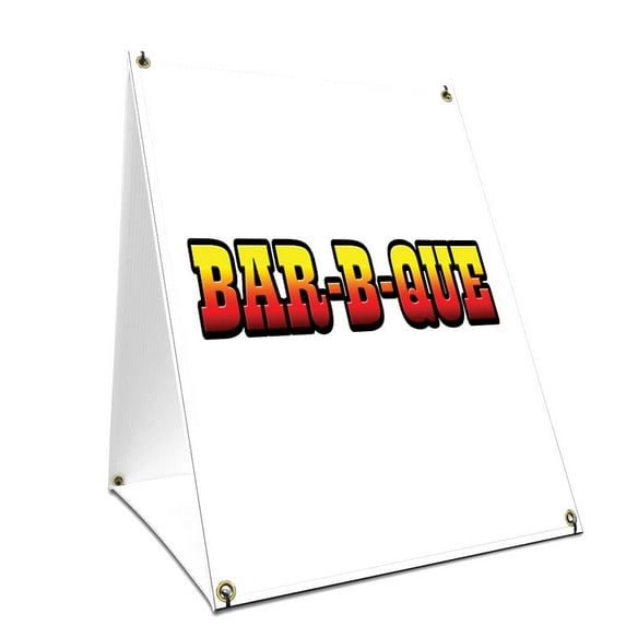 A-frame Sidewalk Bar-b-que Sign With Graphics On Each Side | 24" X 36 ...