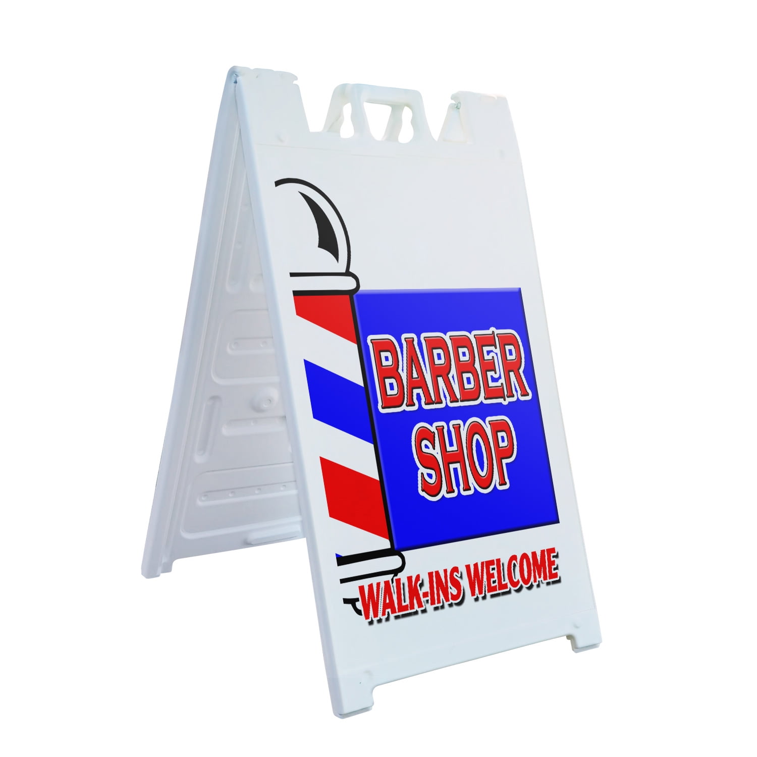 A-frame Sidewalk Barber Shop Walk-ins Welcome 24" x 36" Double Sided A ...