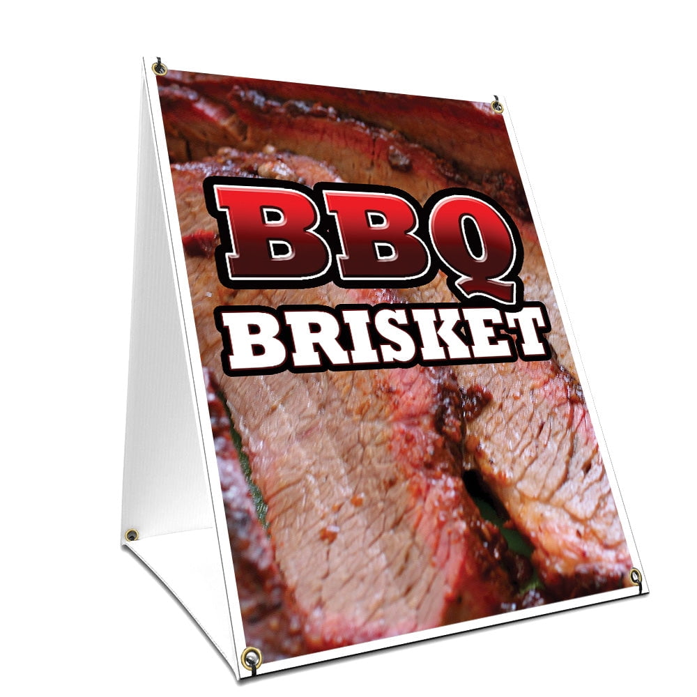 A-frame Sidewalk Bbq Brisket Sign With Graphics On Each Side | 24" X 36 ...
