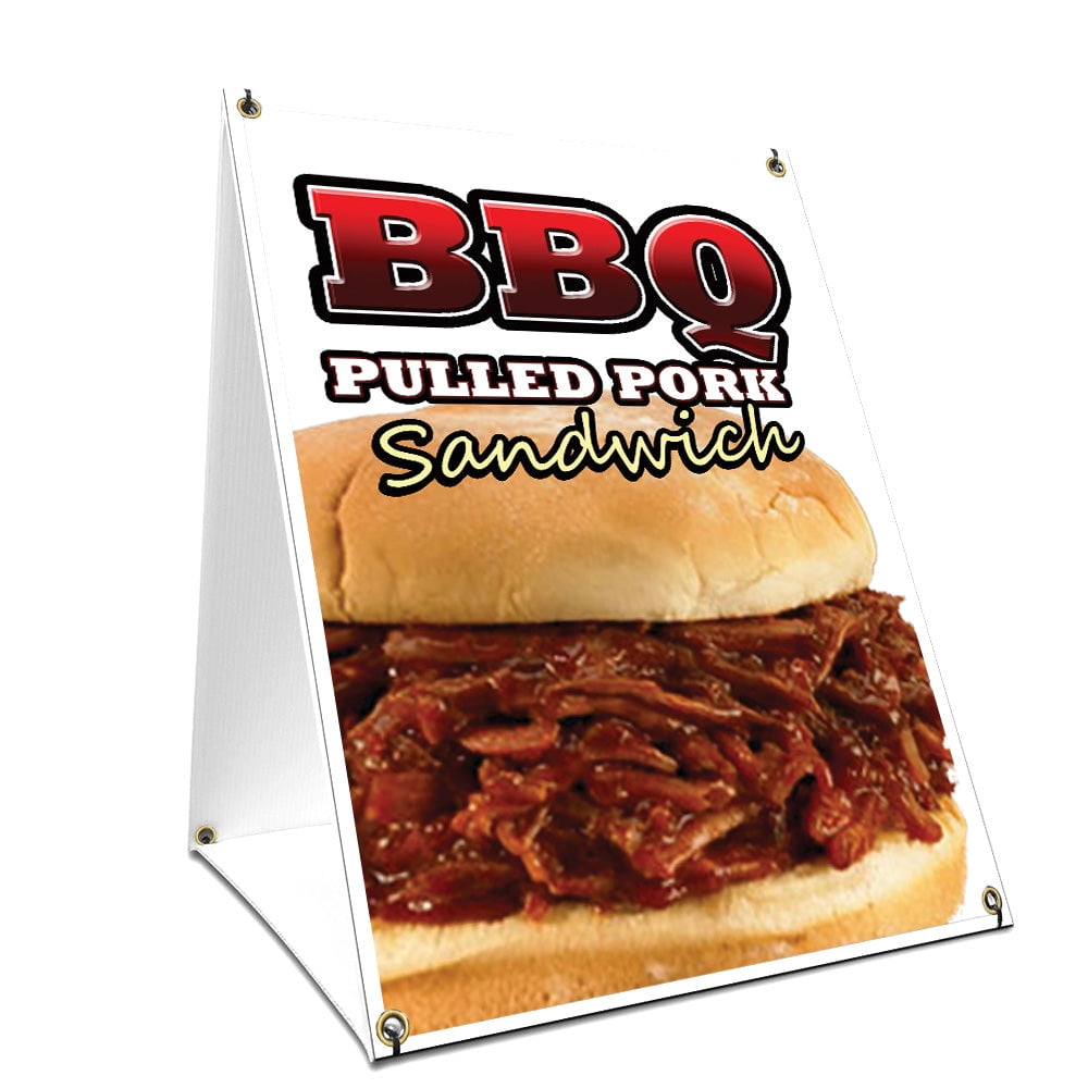 A-frame Sidewalk Bbq Pulled Pork Sign With Graphics On Each Side | 24 ...