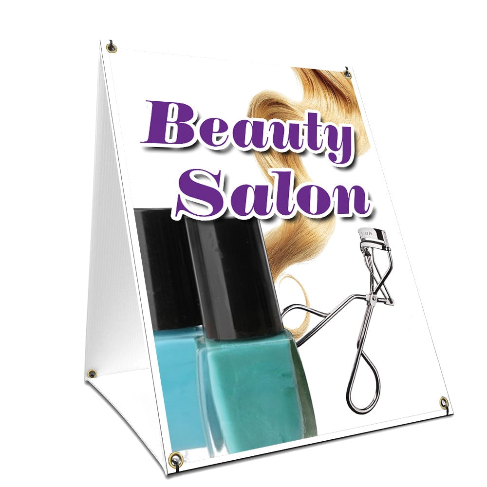 A-frame Sidewalk Beauty Salon Sign With Graphics On Each Side | 24" X ...