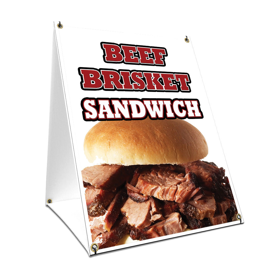 A-frame Sidewalk Beef Brisket Sandwich Sign With Graphics On Each Side ...
