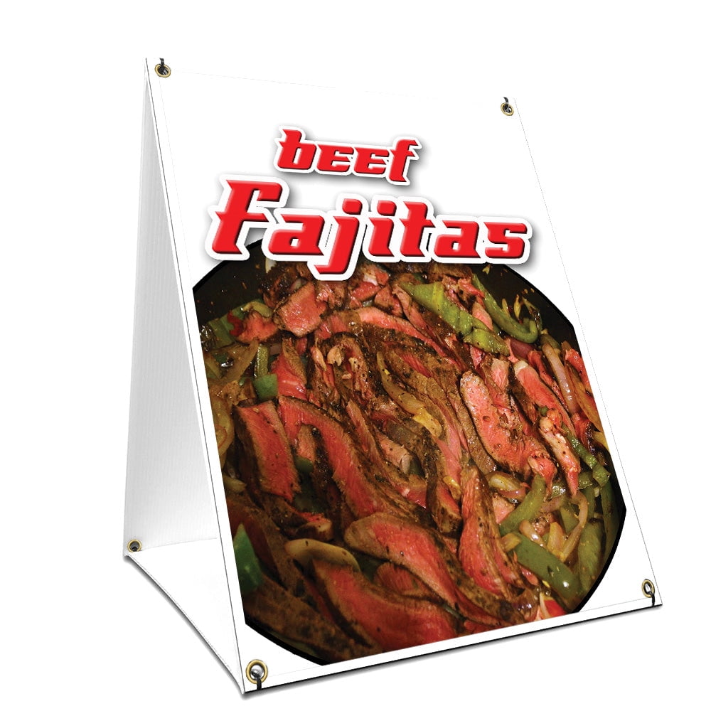 A-frame Sidewalk Beef Fajitas Sign With Graphics On Each Side | 24" X ...