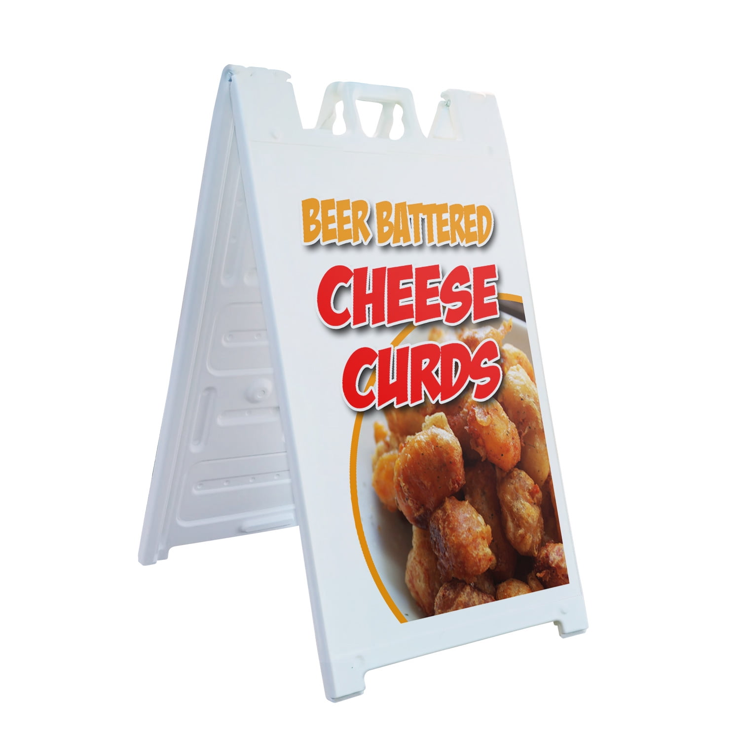 A-frame Sidewalk Beer Battered Cheese Curds 24" x 36" Double Sided A ...