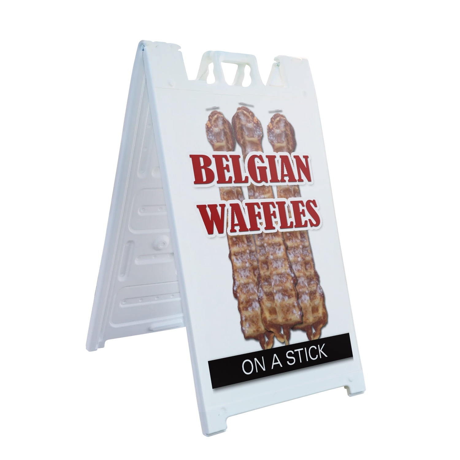 A-frame Sidewalk Belgian Waffle On A Stick 24" x 36" Double Sided A ...
