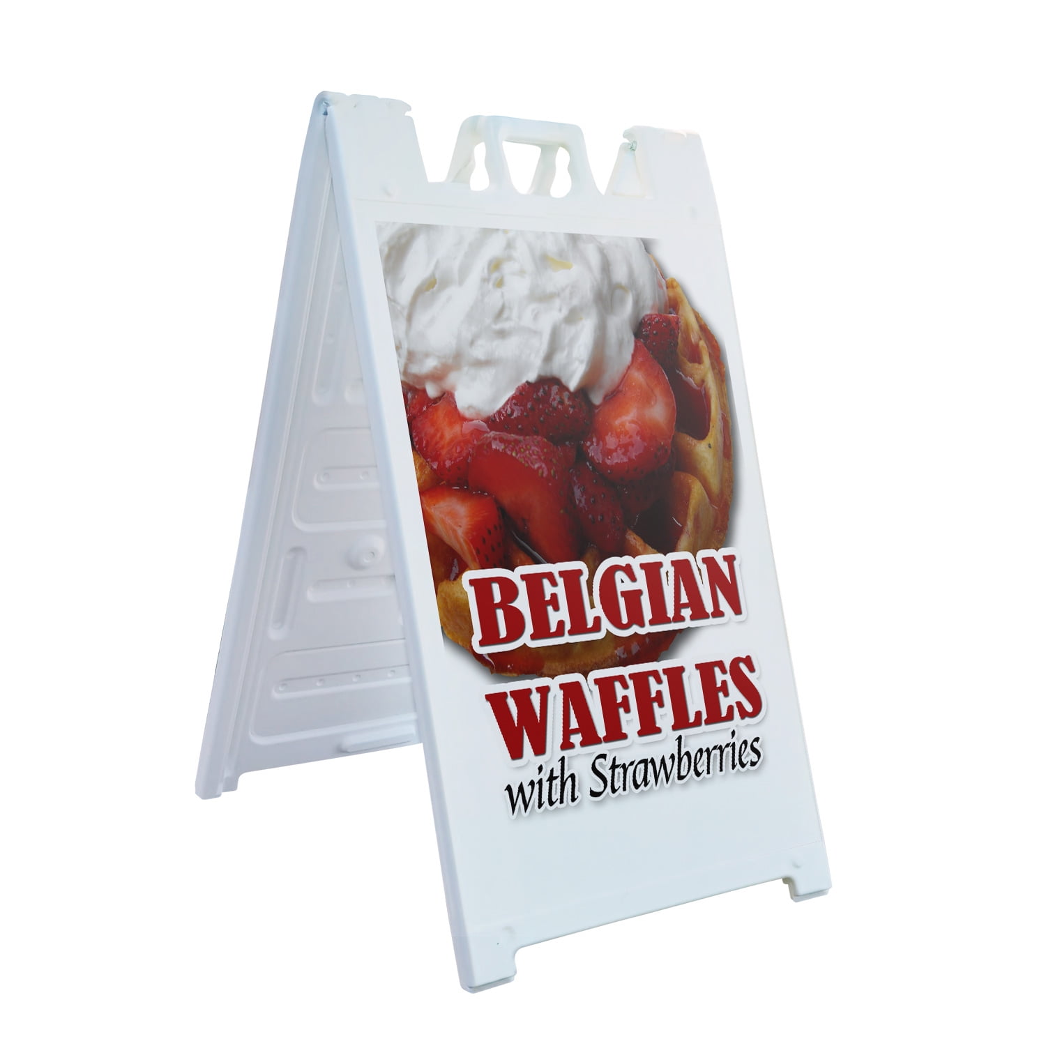 A-frame Sidewalk Belgian Waffle With Strawberries 24" x 36" Double ...