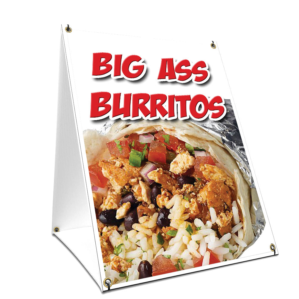 A-frame Sidewalk Big Ass Burritos Sign With Graphics On Each Side | 24 ...