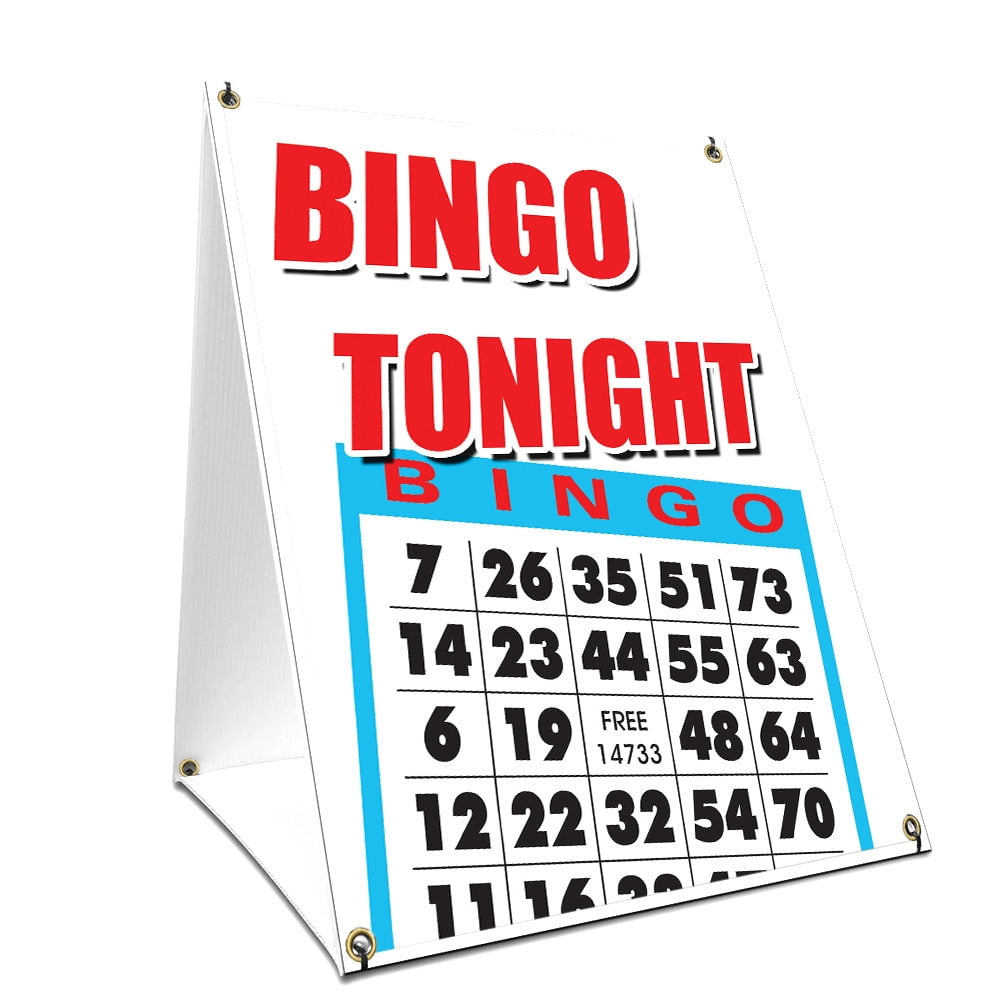 A-frame Sidewalk Bingo Tonight Sign With Graphics On Each Side | 18" X ...