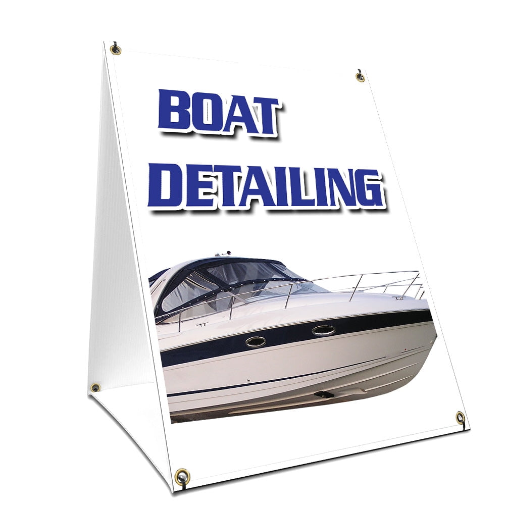A-frame Sidewalk Boat Detailing Sign With Graphics On Each Side | 18" X ...