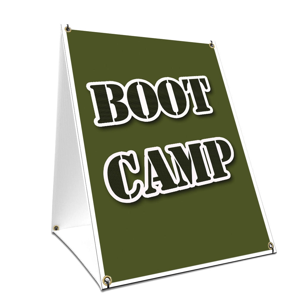 A-frame Sidewalk Boot Camp Sign With Graphics On Each Side | 24" X 36 ...