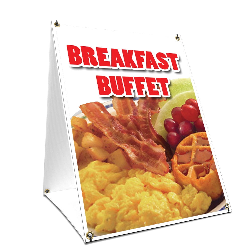 A-frame Sidewalk Breakfast Buffet Sign With Graphics On Each Side | 24 ...