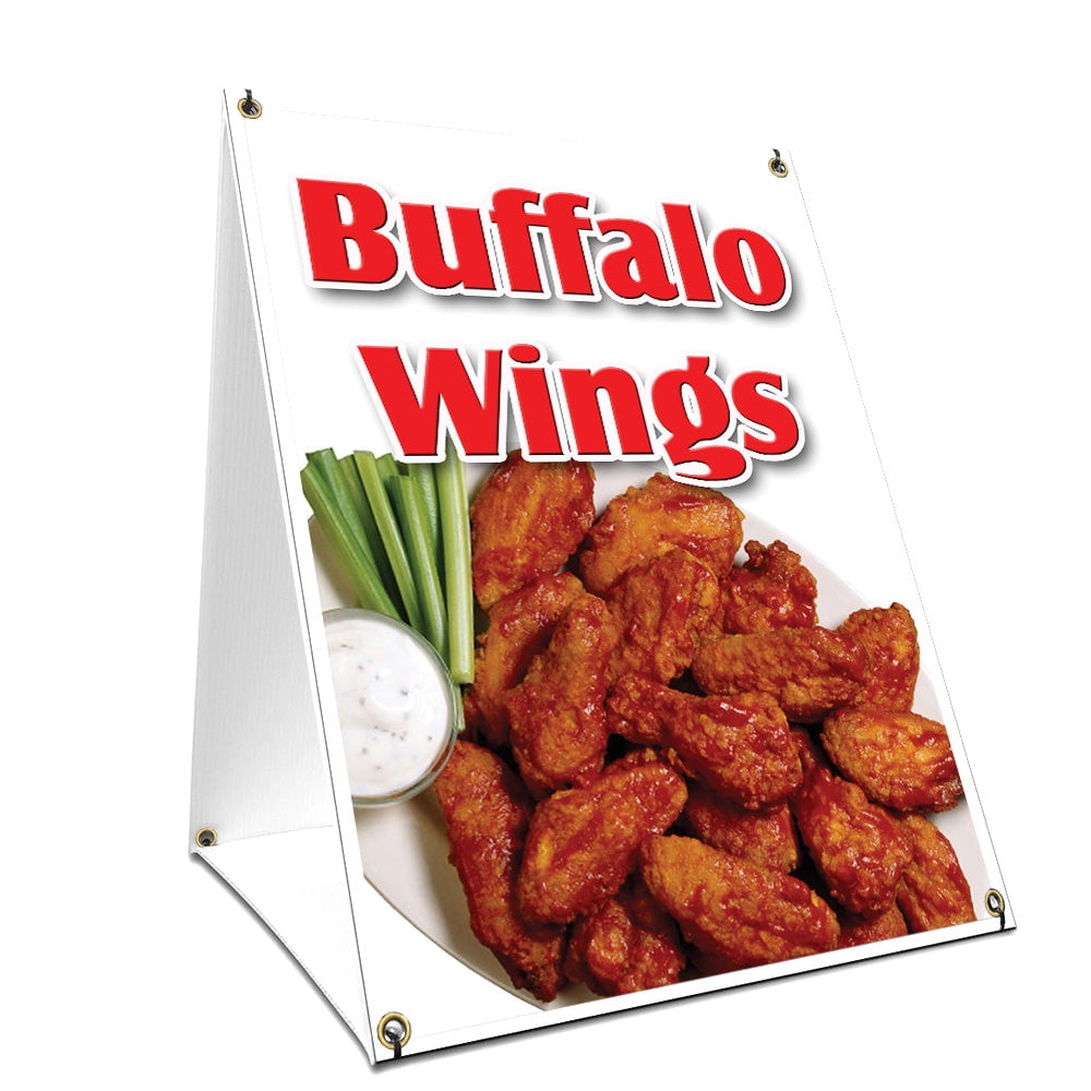 A-frame Sidewalk Buffalo Wings Sign With Graphics On Each Side | 24" X ...