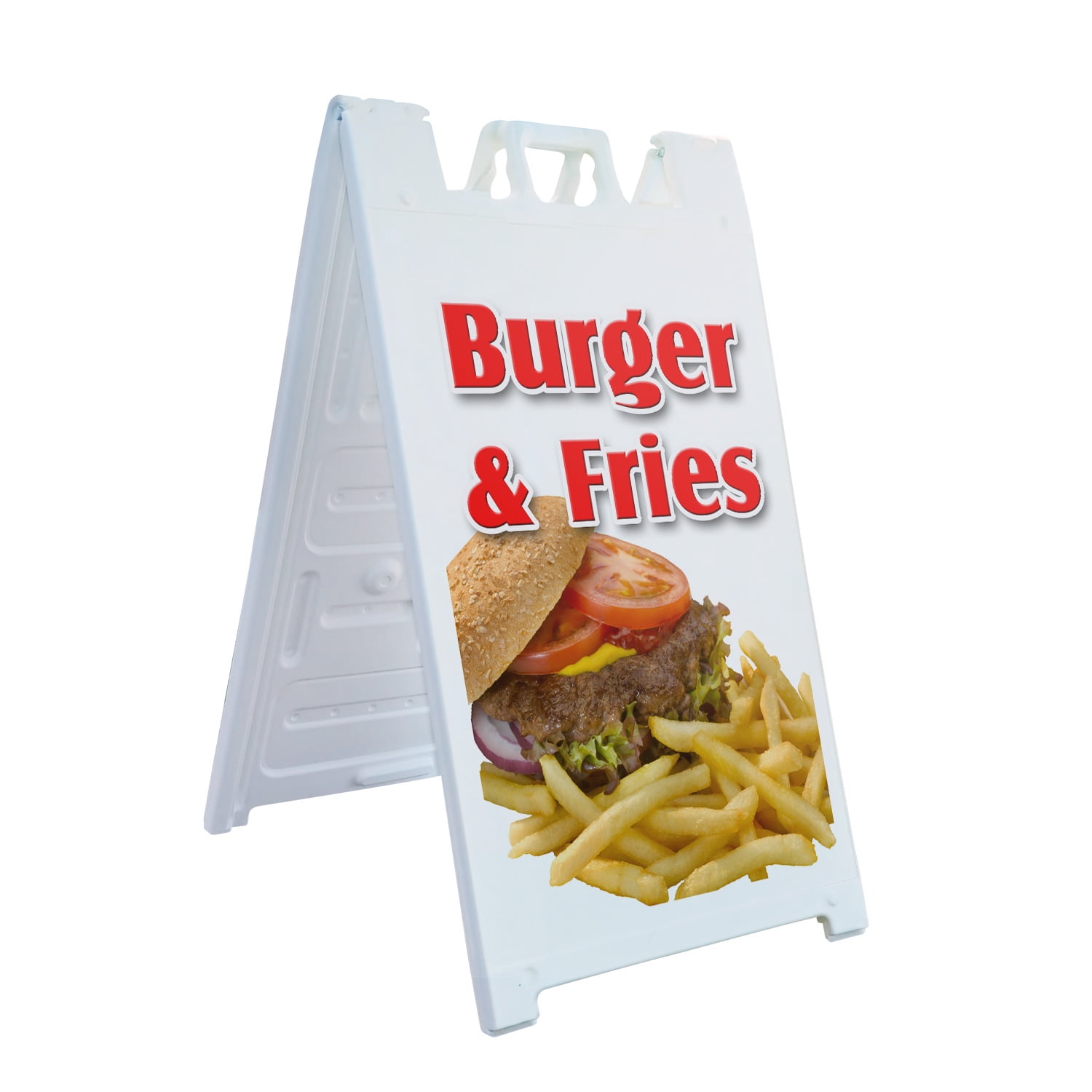A-frame Sidewalk Burger & Fries 24" x 36" Double Sided A-Frame Sidewalk ...