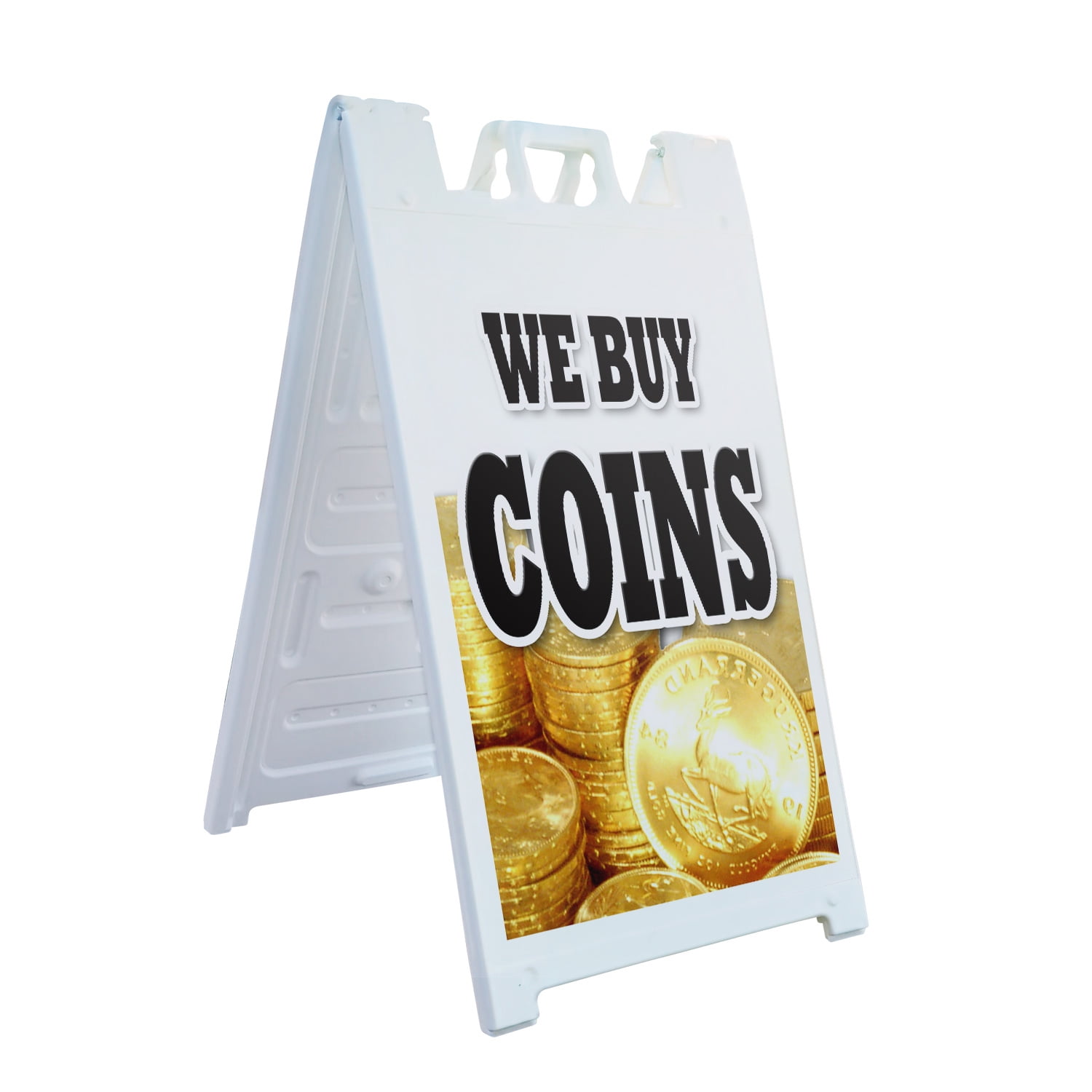 A-frame Sidewalk We Buy Coins 24" x 36" Double Sided A-Frame Sidewalk ...