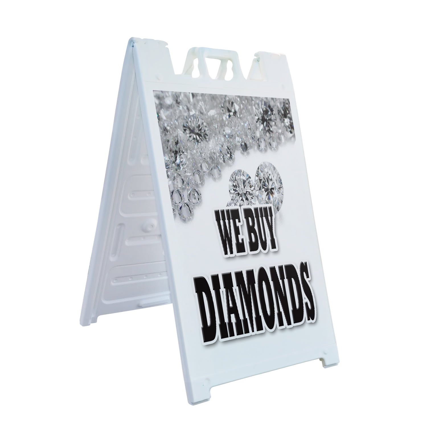 A-frame Sidewalk We Buy Diamonds 24" x 36" Double Sided A-Frame ...
