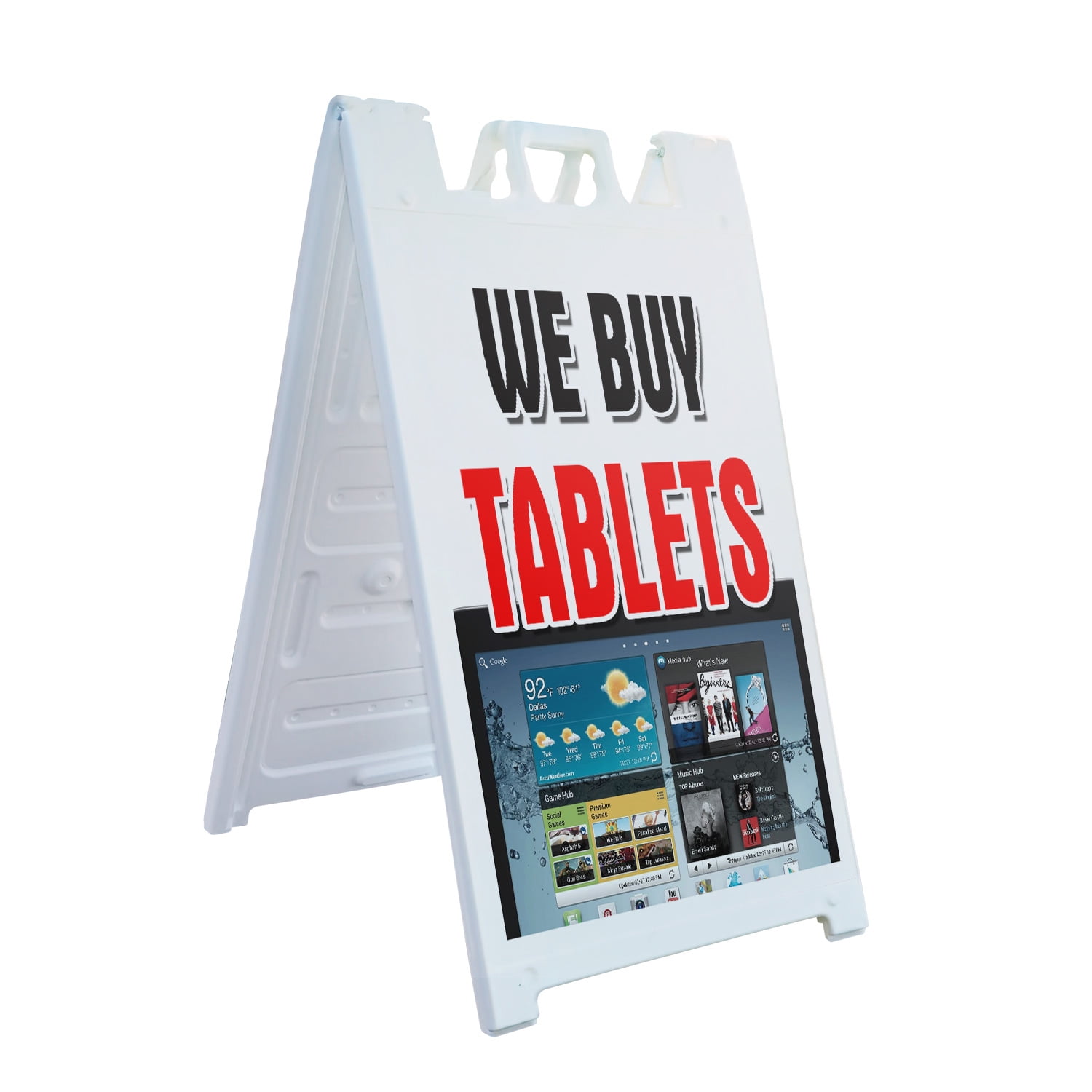 A-frame Sidewalk We Buy Tablets 24" x 36" Double Sided A-Frame Sidewalk ...