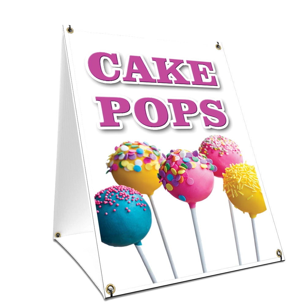 A-frame Sidewalk Cake Pops Sign With Graphics On Each Side | 24" X 36 ...