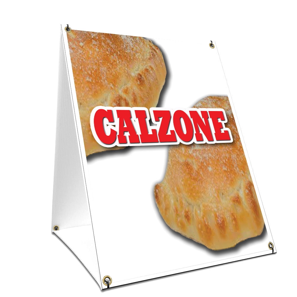 A-frame Sidewalk Calzone Sign With Graphics On Each Side | 18" X 24 ...